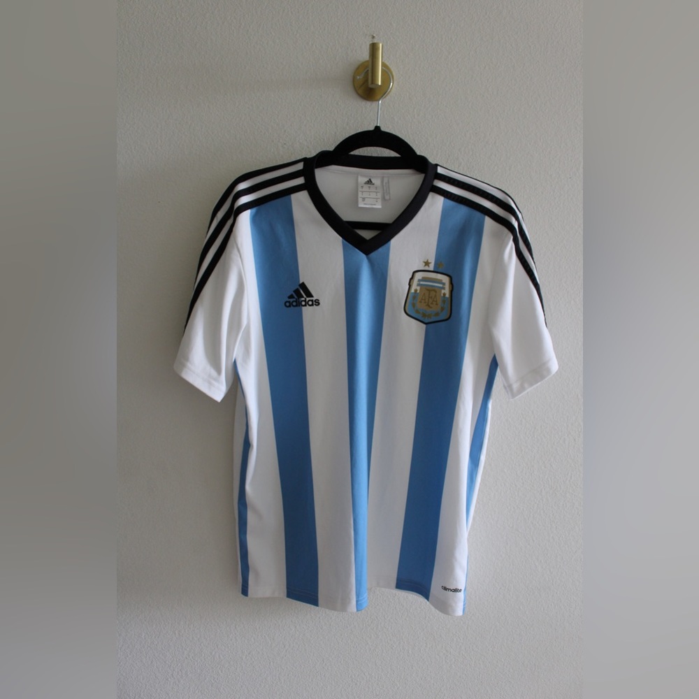 Blue White Argentina Jersey World Cup Soccer 2014 Siz… - Gem